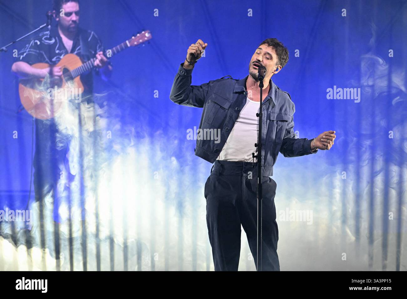 Jeremy Frerot performs at the Cigale in Paris, France on March 13, 2025 ...