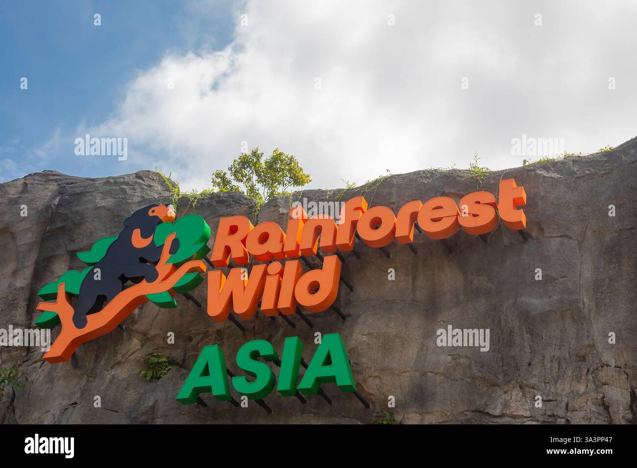 Singapore 16th Feb 2025: the logo of Rainforest Wild Asia, the 5th zoo ...