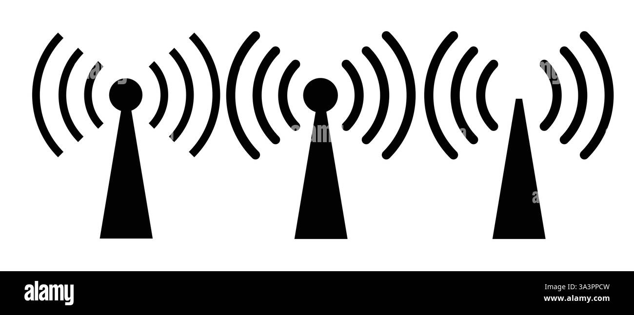 Signal tower icon, illustration, vector on a white background Stock ...