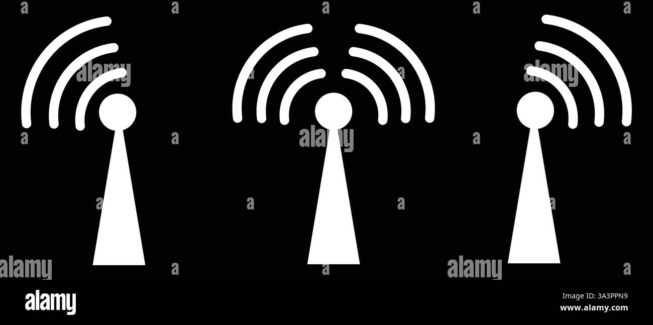 Radio tower icon. Communication tower of mobile radio base station Stock Vector Image & Art - Alamy