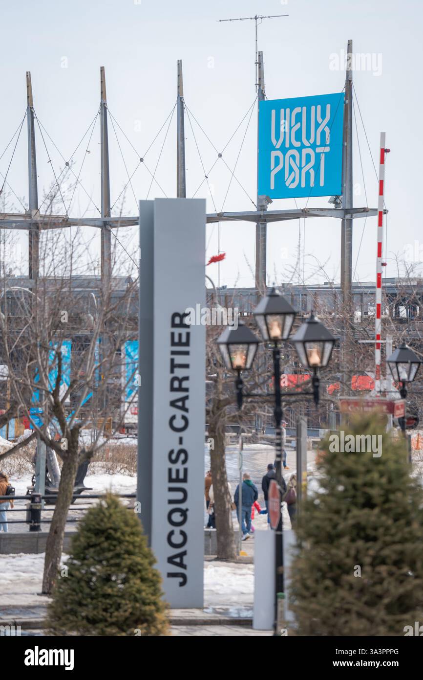 A lively winter scene at Vieux-Port (Old Port) in Montreal, featuring ...