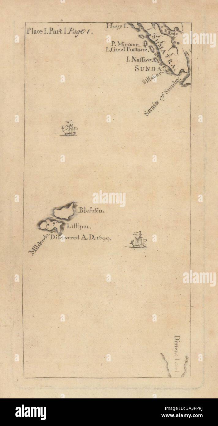 Lilliput & Blefuscu by Jonathan Swift. Gulliver's Travels. Indian Ocean ...