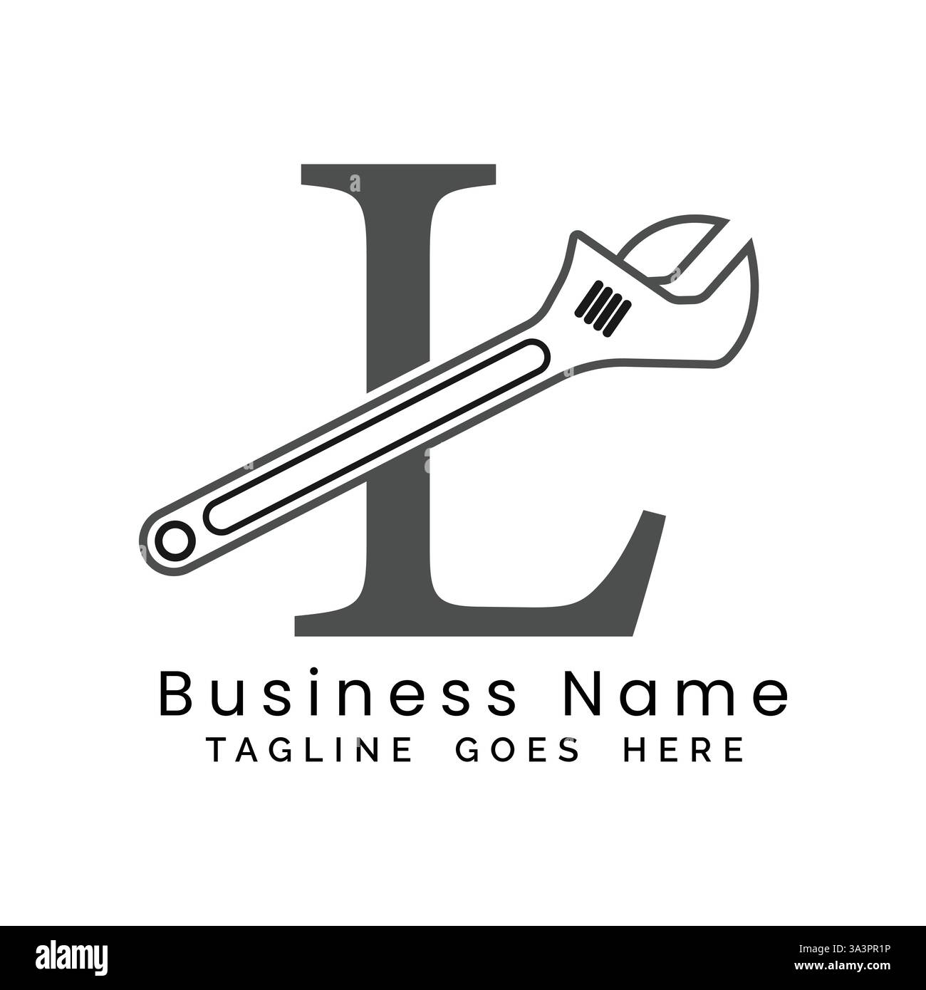 Letter L Wrench logo. Alphabet L Plumber and Maintenance Icon Stock ...