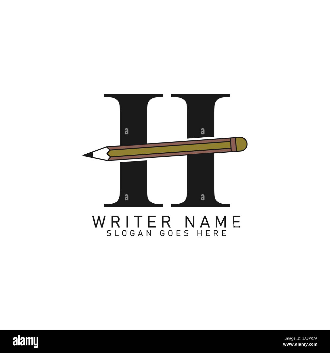 Letter H Pencil Logo Design. Alphabet H Lead Pencil Icon Stock Vector ...