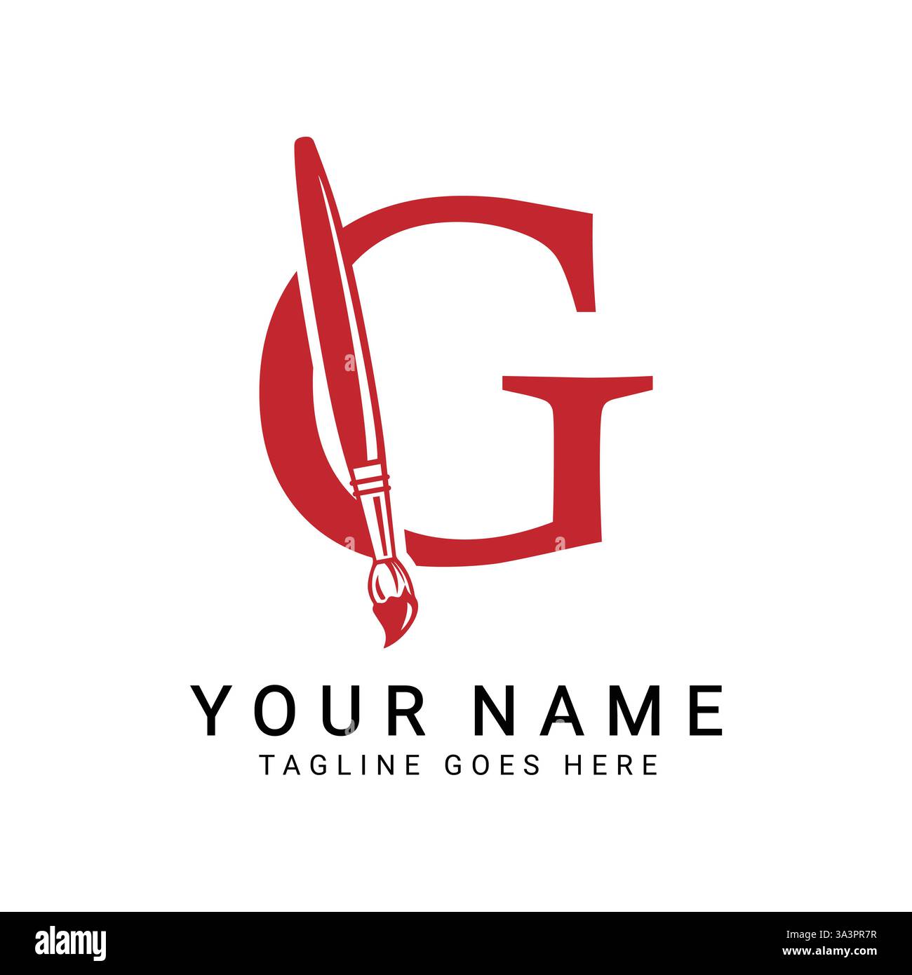 Letter G Painting Brush Logo Design. Alphabet G Painting Artist Icon ...
