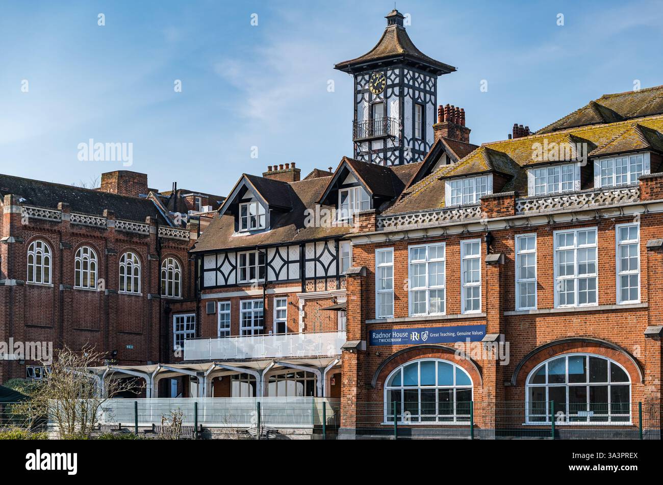 View of Radnor House School, Twickenham from River Thames, London ...