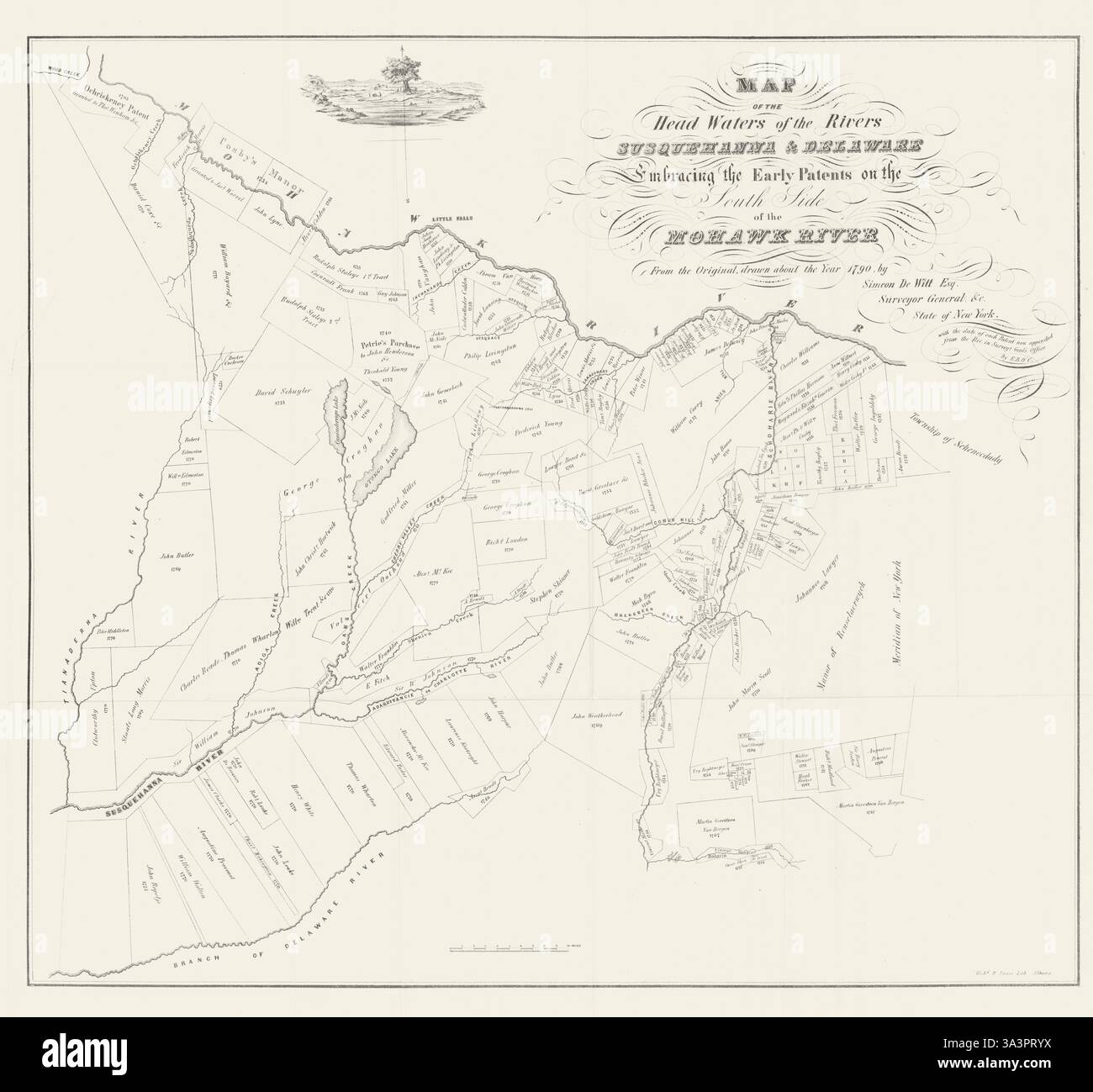 Headwaters of the rivers Susquehanna & Delaware… New York 1790 (1849 ...