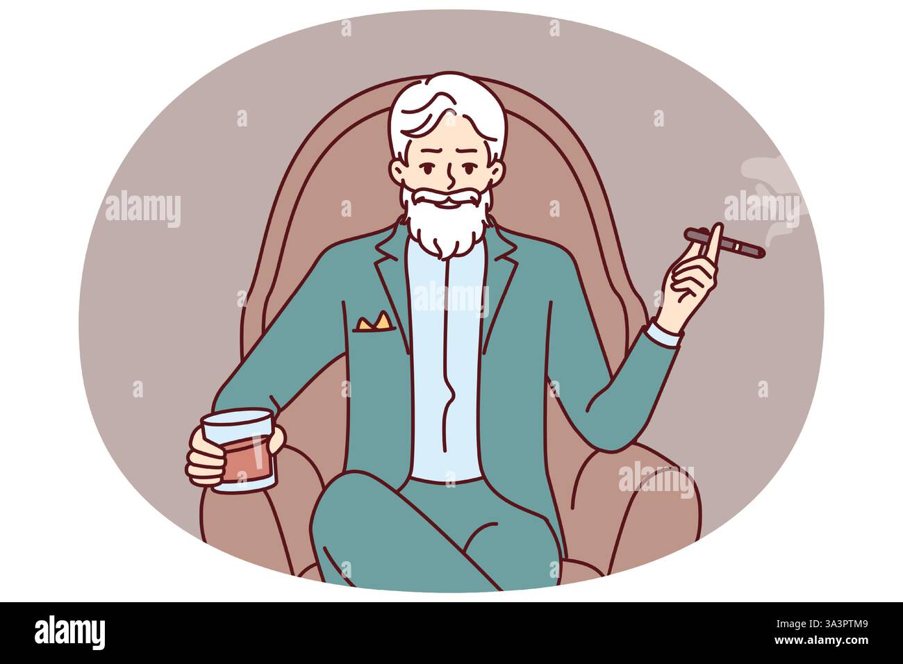 Elderly man aristocrat sits hi-res stock photography and images - Alamy