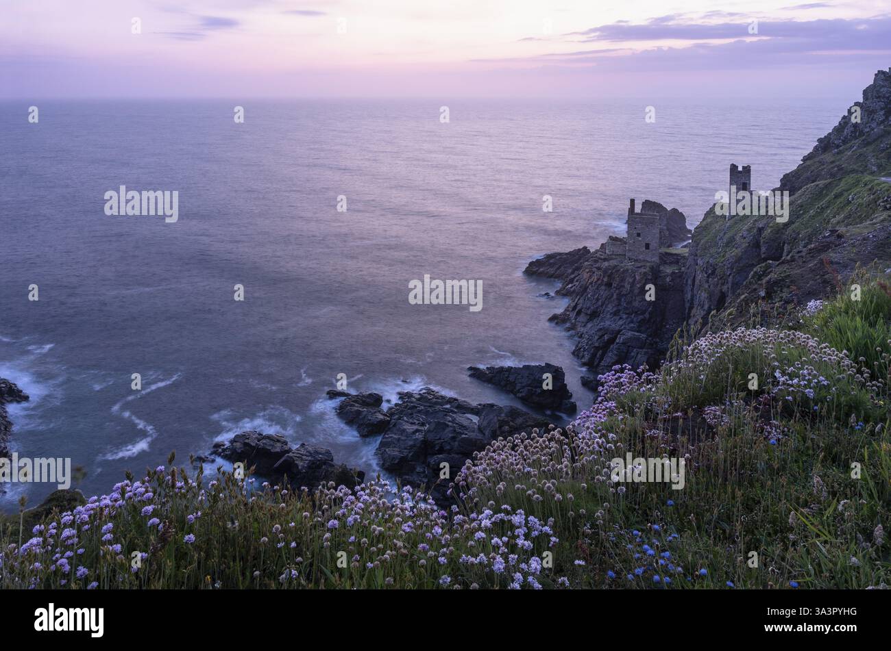 The ruins of the Crowns Engine Houses of Botallack Mine, also known as ...