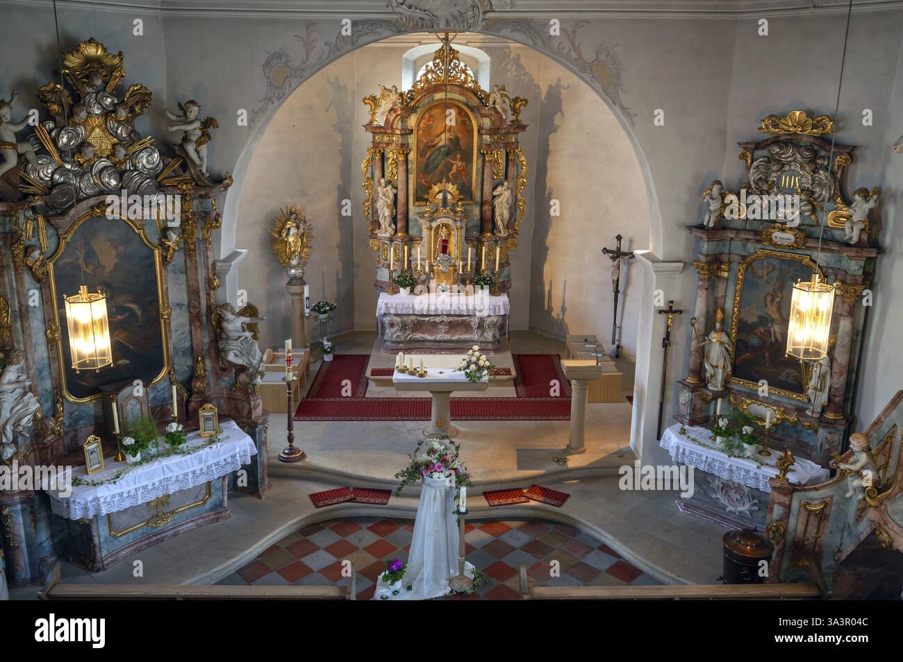 Side altars and chancel of St Wendilinus Church built between 1766 and ...