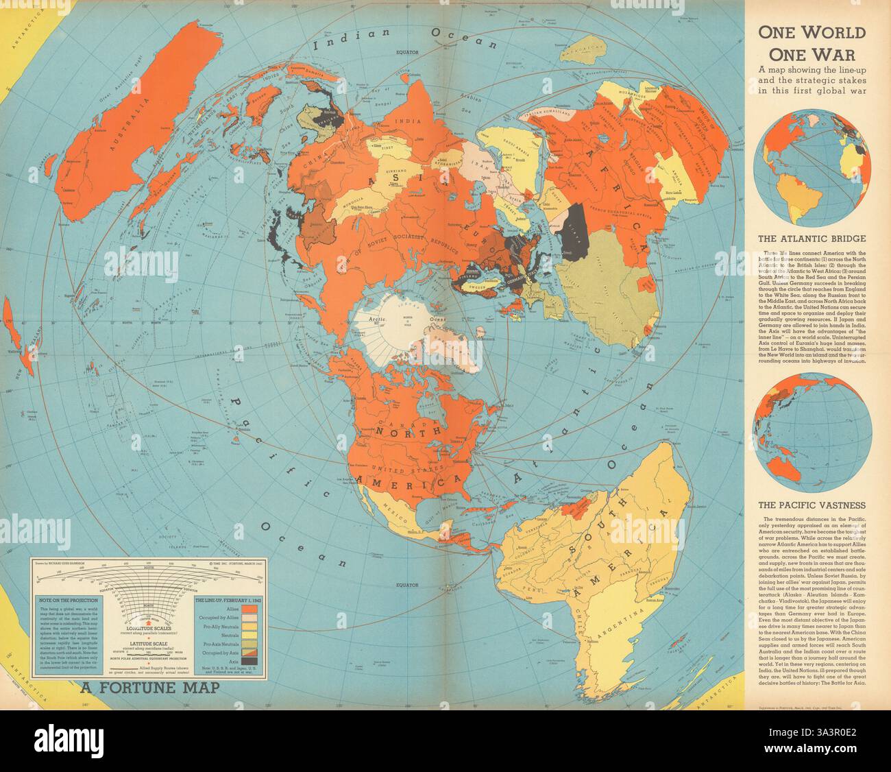 One World One War. A map showing the line-up… by Richard Edes Harrison ...