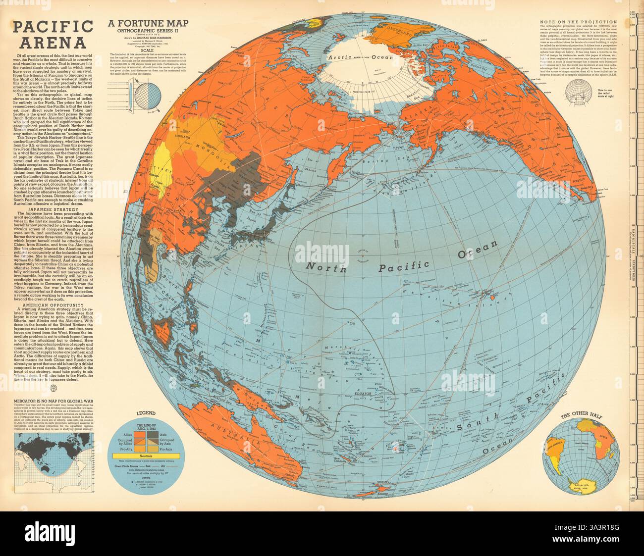 World War 2 Pacific Arena persuasive map. Richard Edes Harrison for ...