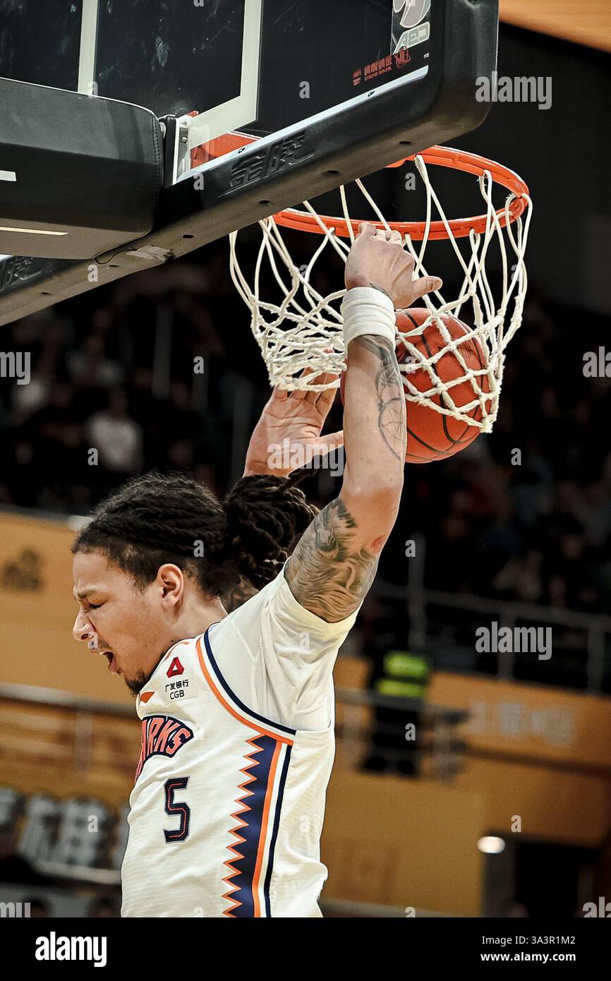 Hangzhou, China's Zhejiang Province. 17th Mar, 2025. DeVante Wilson of ...