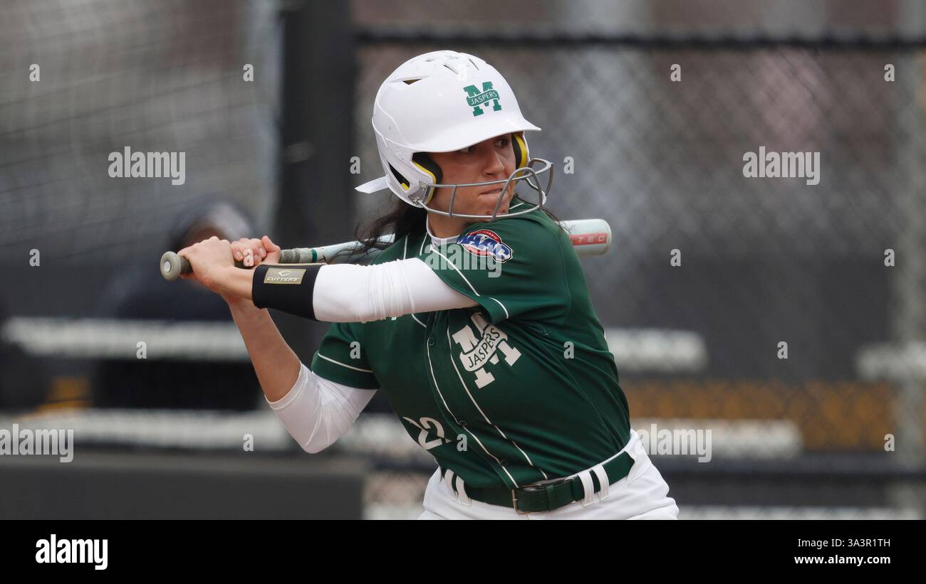 Manhattan infielder Michayla Rodriguez (22) during an NCAA softball ...