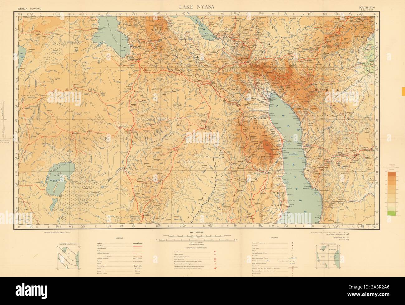 Lake Nyasa Safari map. Nyika Bangwuelu Kipengere. Tanzania Zambia ...
