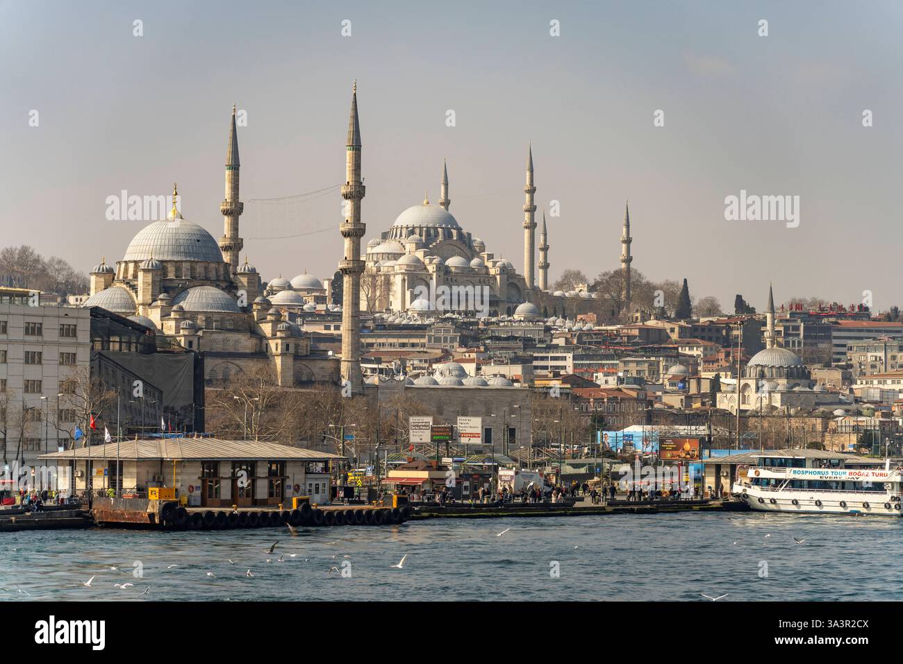 Istanbul Die Neue Moschee Yeni Cami und die Süleymaniye-Moschee in ...