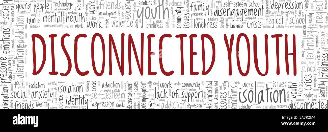 Disconnected Youth word cloud conceptual design isolated on white ...