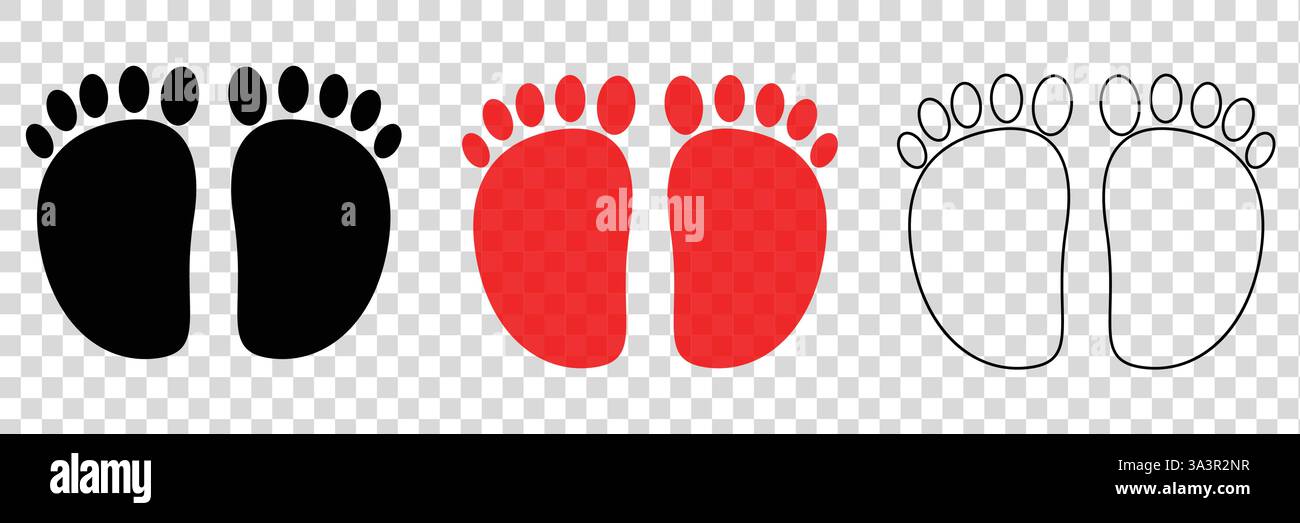Human feet silhouette icon, stylized hand drawn footprints. Isolated ...