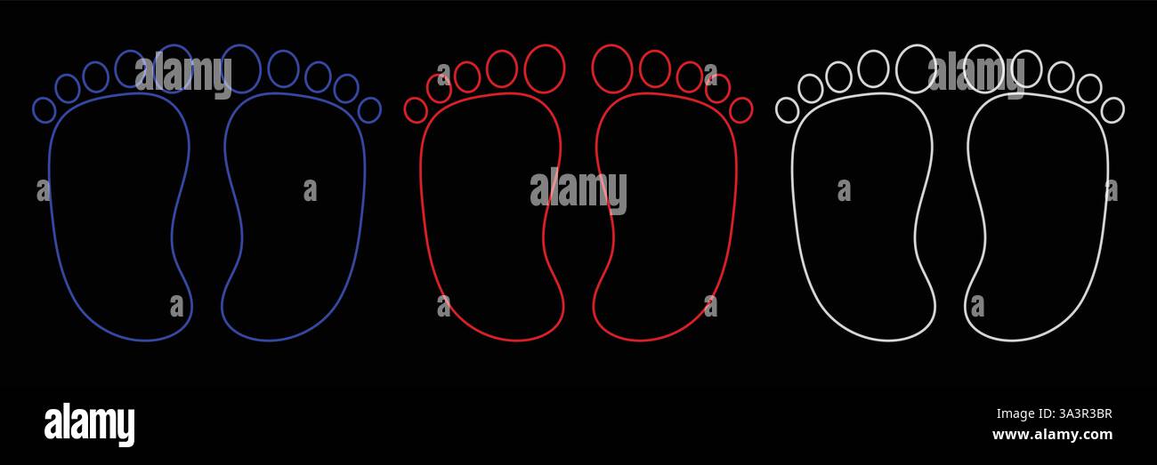 Human feet silhouette icon, stylized hand drawn footprints. Isolated ...