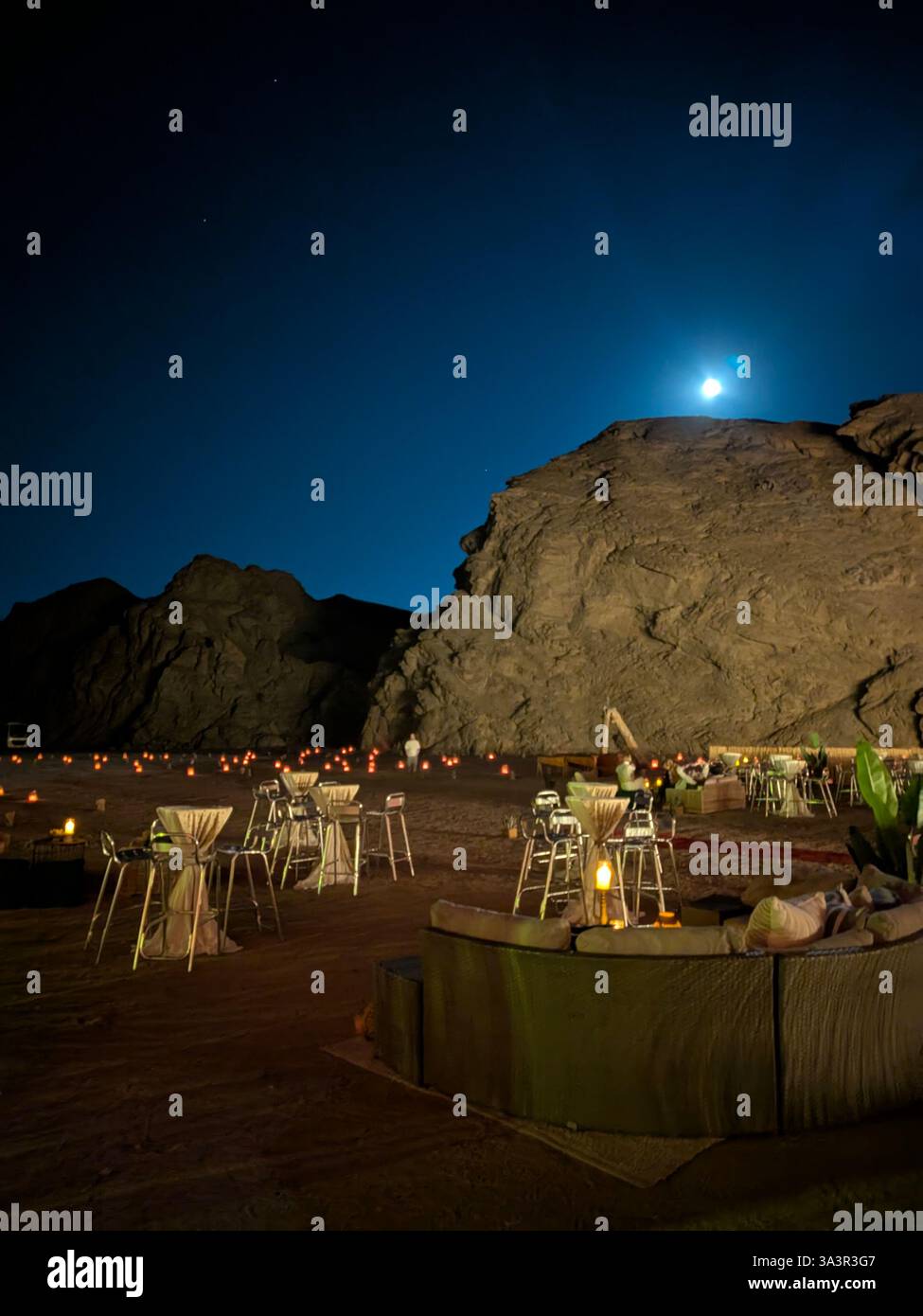 Beautiful moonlight dinner event Stock Photo - Alamy