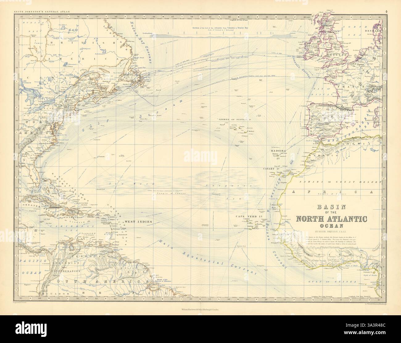 Map of the north atlantic ocean hi-res stock photography and images - Alamy