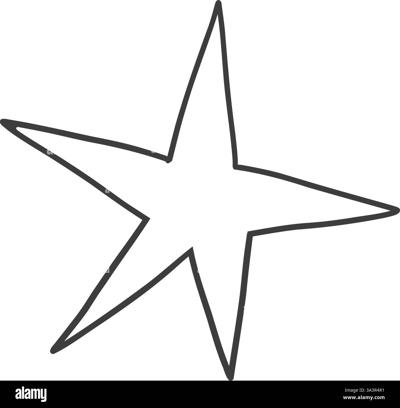 Festive star party doodle. Sketch of Birthday decoration, gift box ...