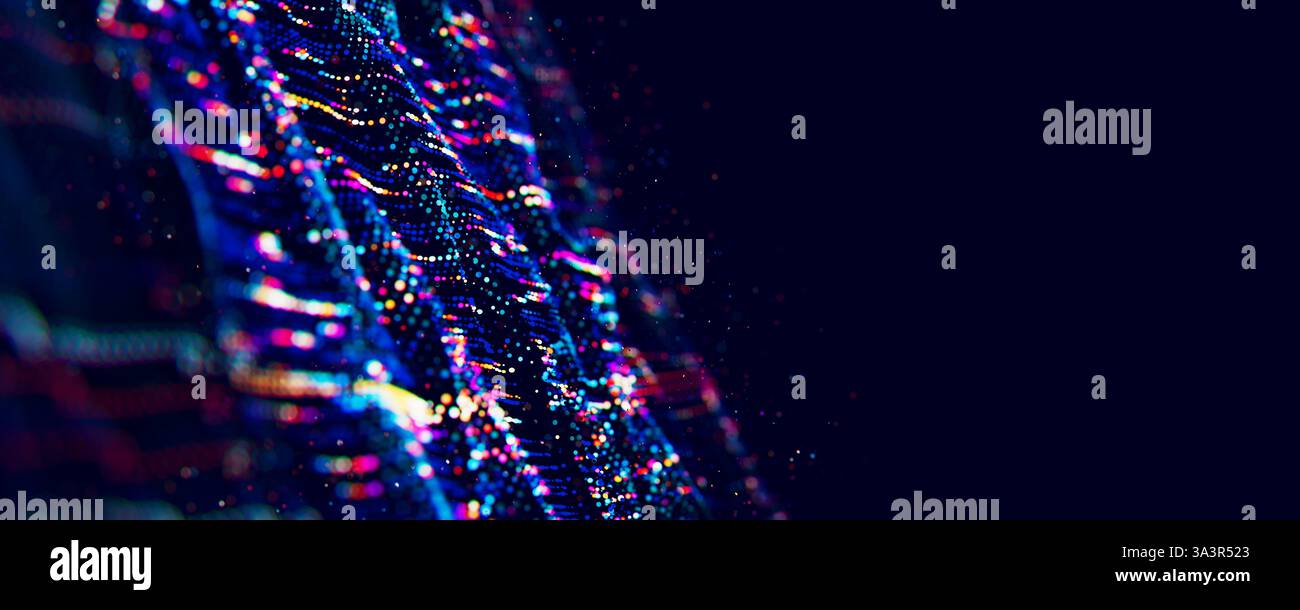 Abstract Big data digital stream waves. Information flow concept. LLM ...