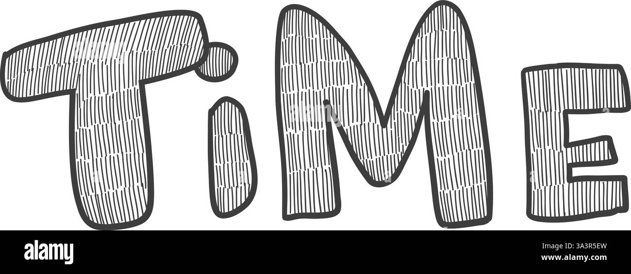 Doodle party time text icon. Abstract simple hand drawn sketch element ...
