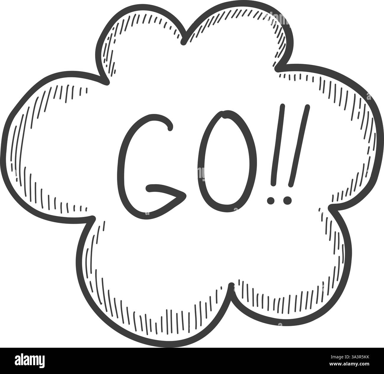 Doodle party go chat icon. Abstract simple hand drawn sketch element ...