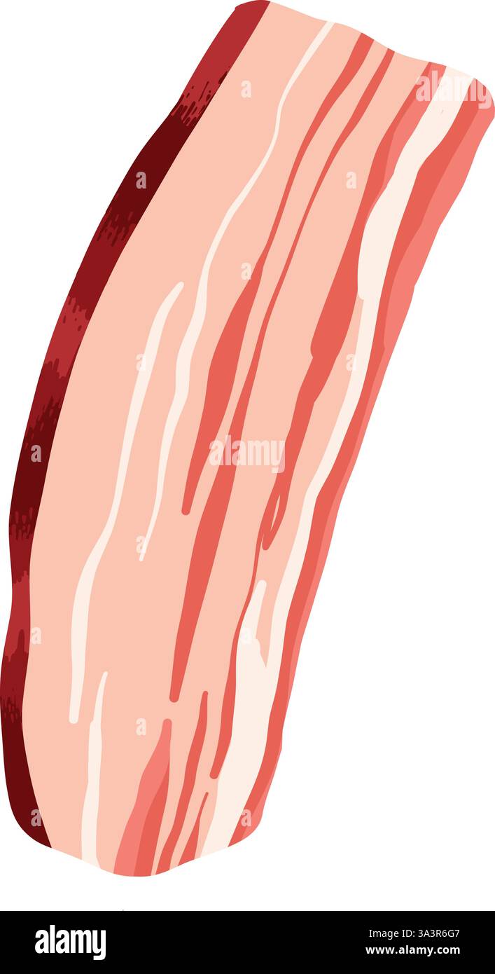 Pizza bacon piece ingredient isolated on white. Vector cartoon ...
