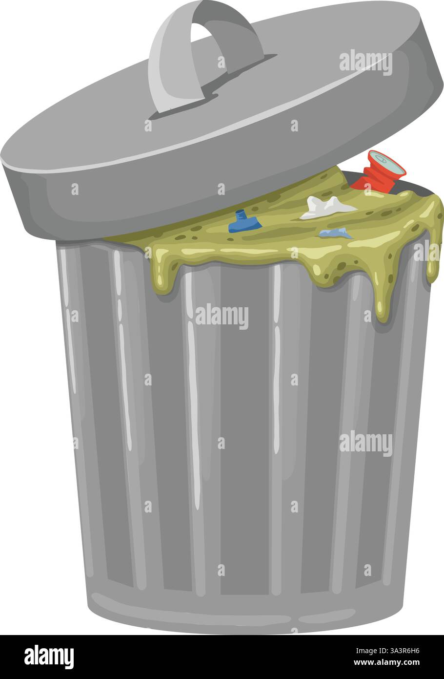 City trash bag. Rotting garbage in waste bag or street dustbins, full ...