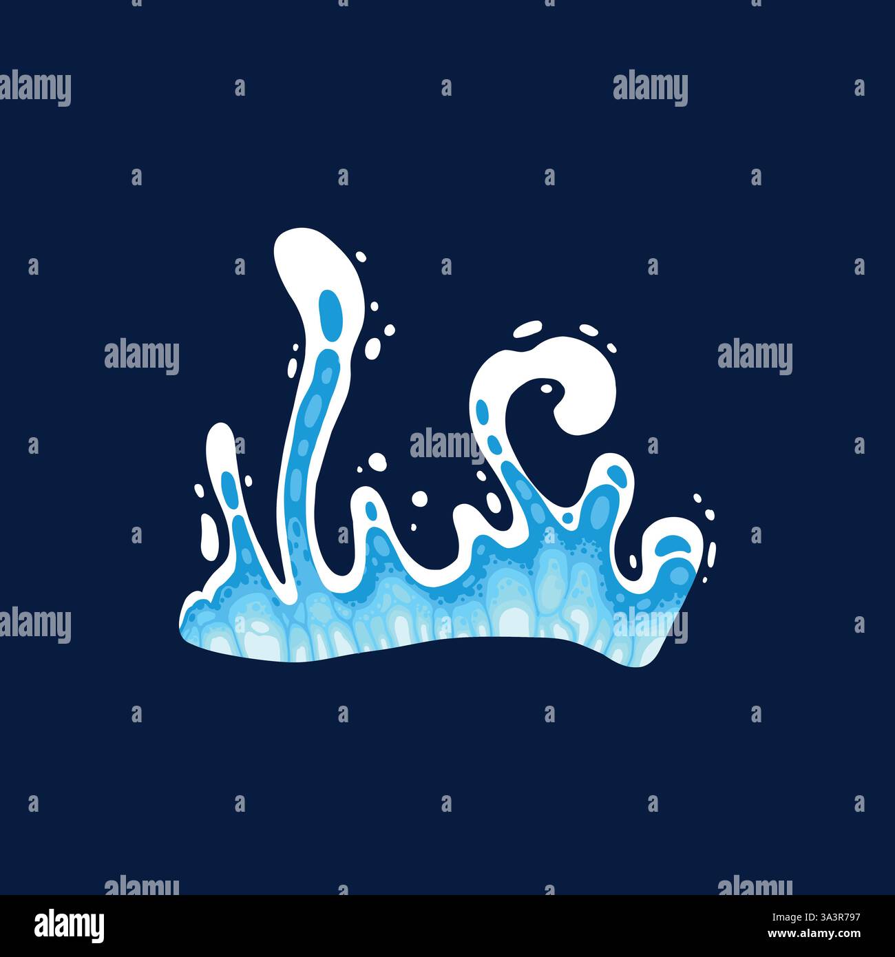 Aqua water splash. Liquid water drops, blue transparent splashes, water ...