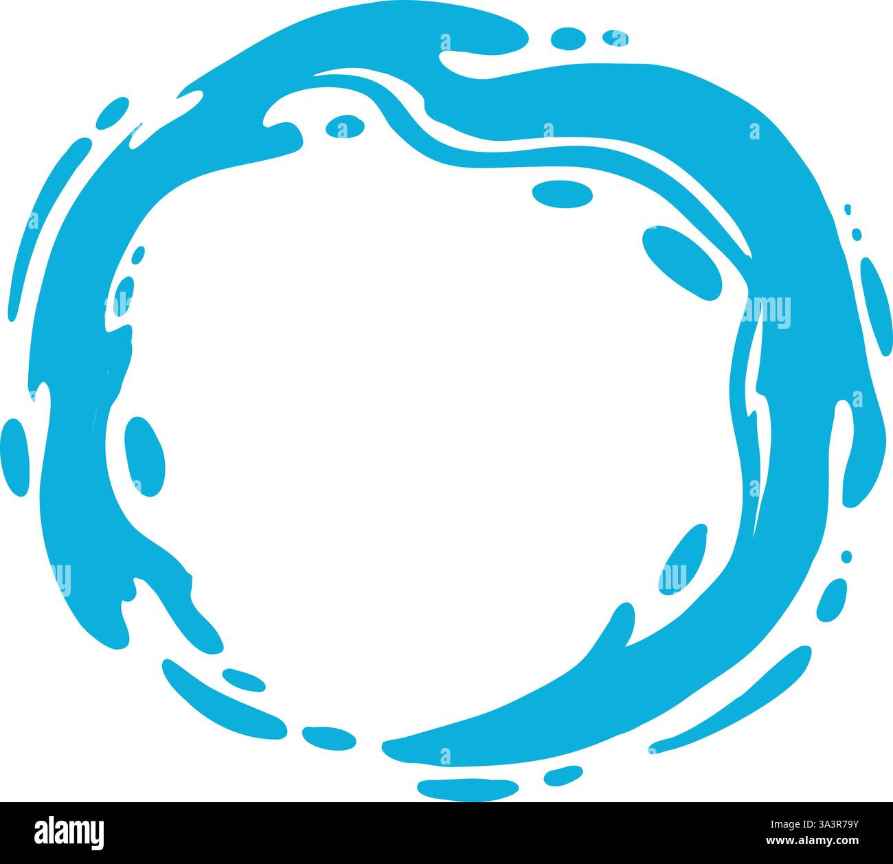 Water splash silhouette. Cartoon liquid water drops, flows and waves ...