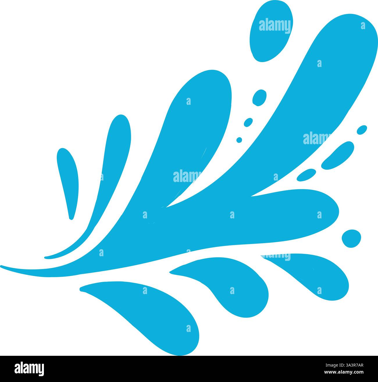 Water splash silhouette. Cartoon liquid water drops, flows and waves ...