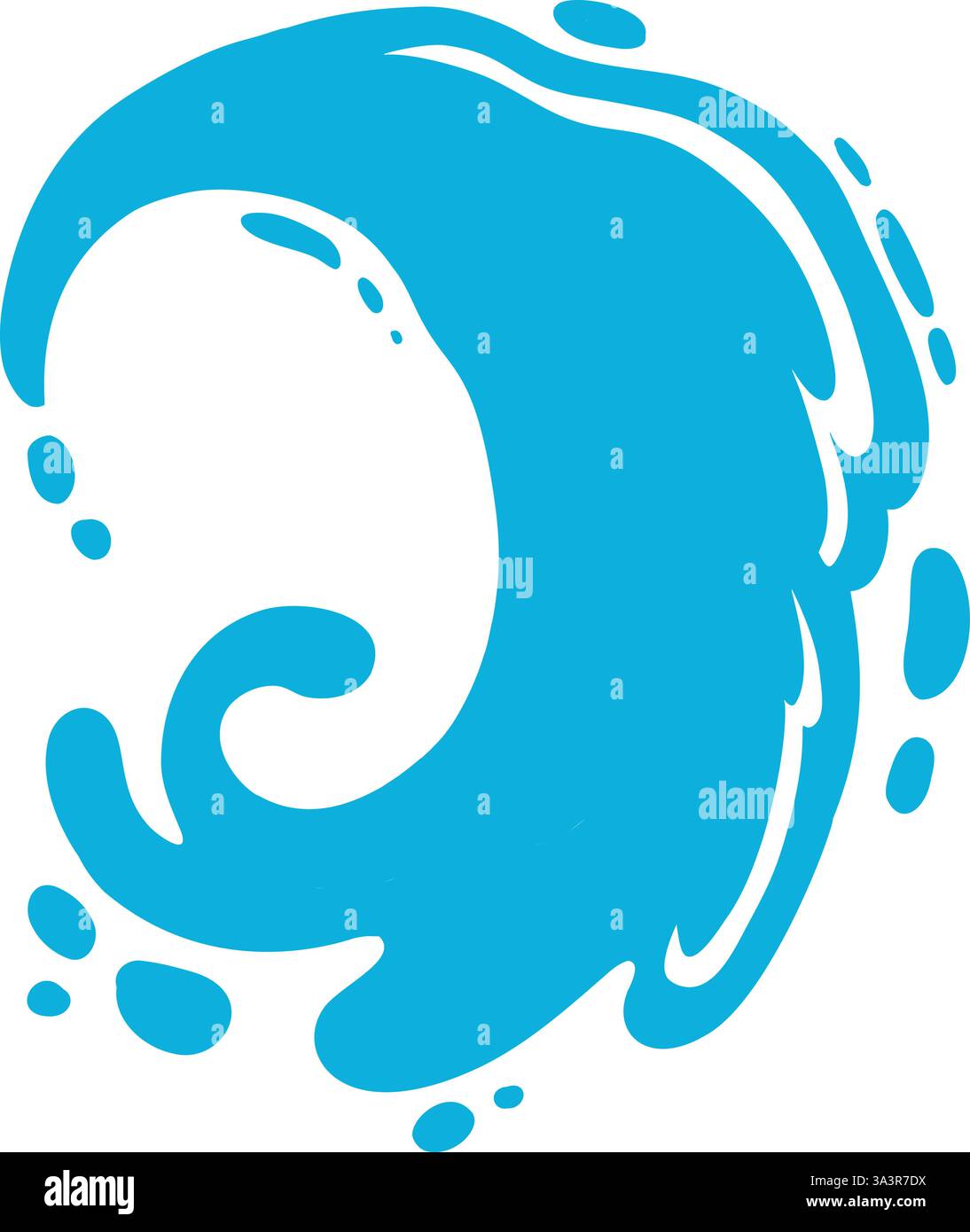 Water splash silhouette. Cartoon liquid water drops, flows and waves ...