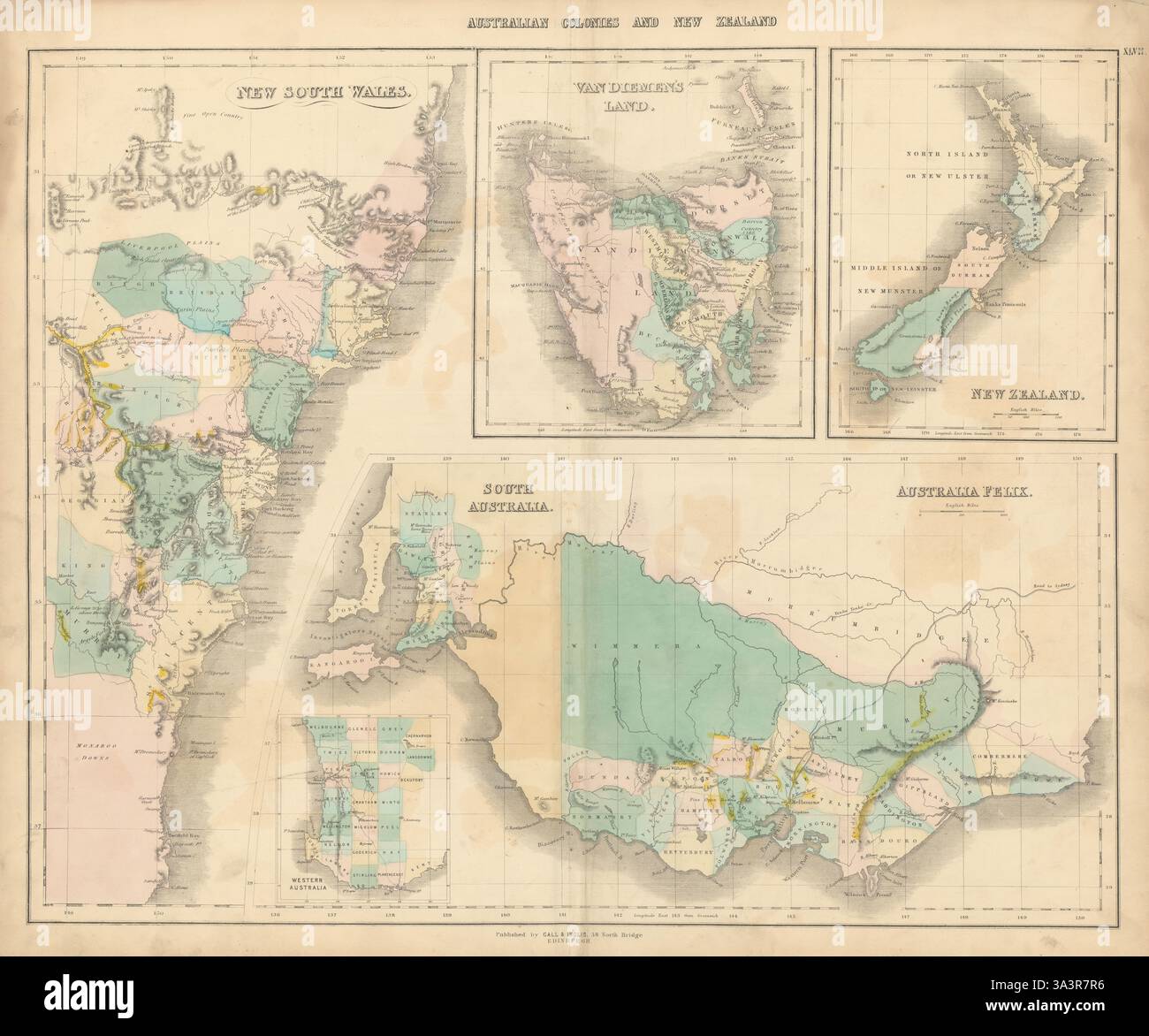 Australian Colonies & New Zealand. N/S Durham provinces. Goldfields ...