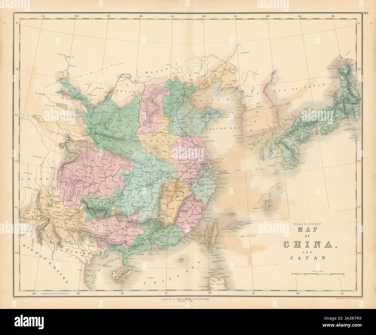 Gall & Inglis' Map of China & Japan. "Hong Kong (Free trading port ...