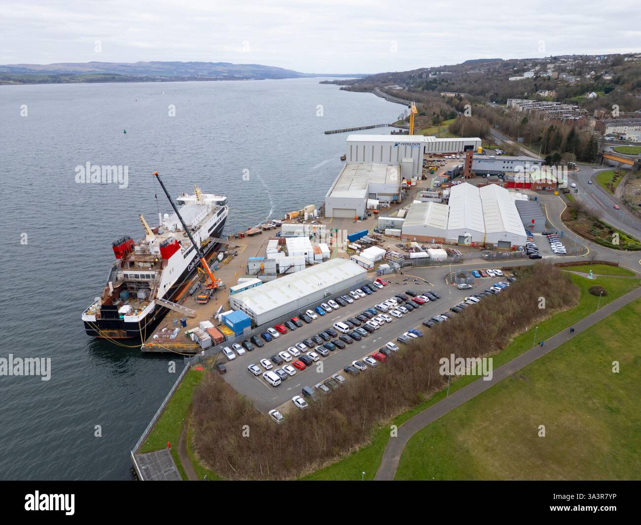 Port Glasgow, Scotland, UK. 17th March 2025. Aerial views of Ferguson ...
