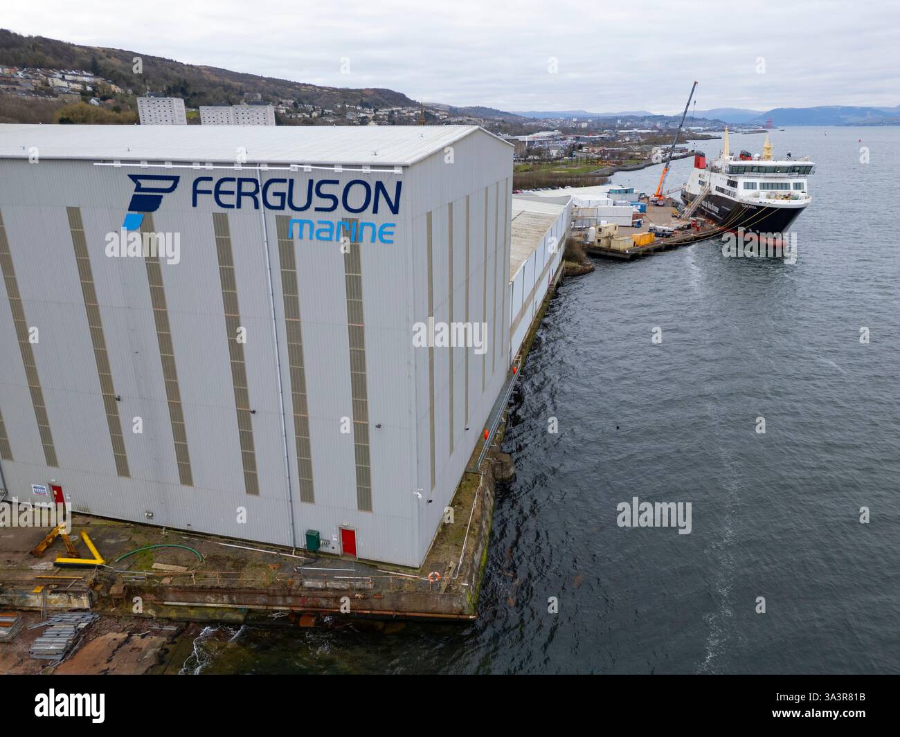 Port Glasgow, Scotland, UK. 17th March 2025. Aerial views of Ferguson ...