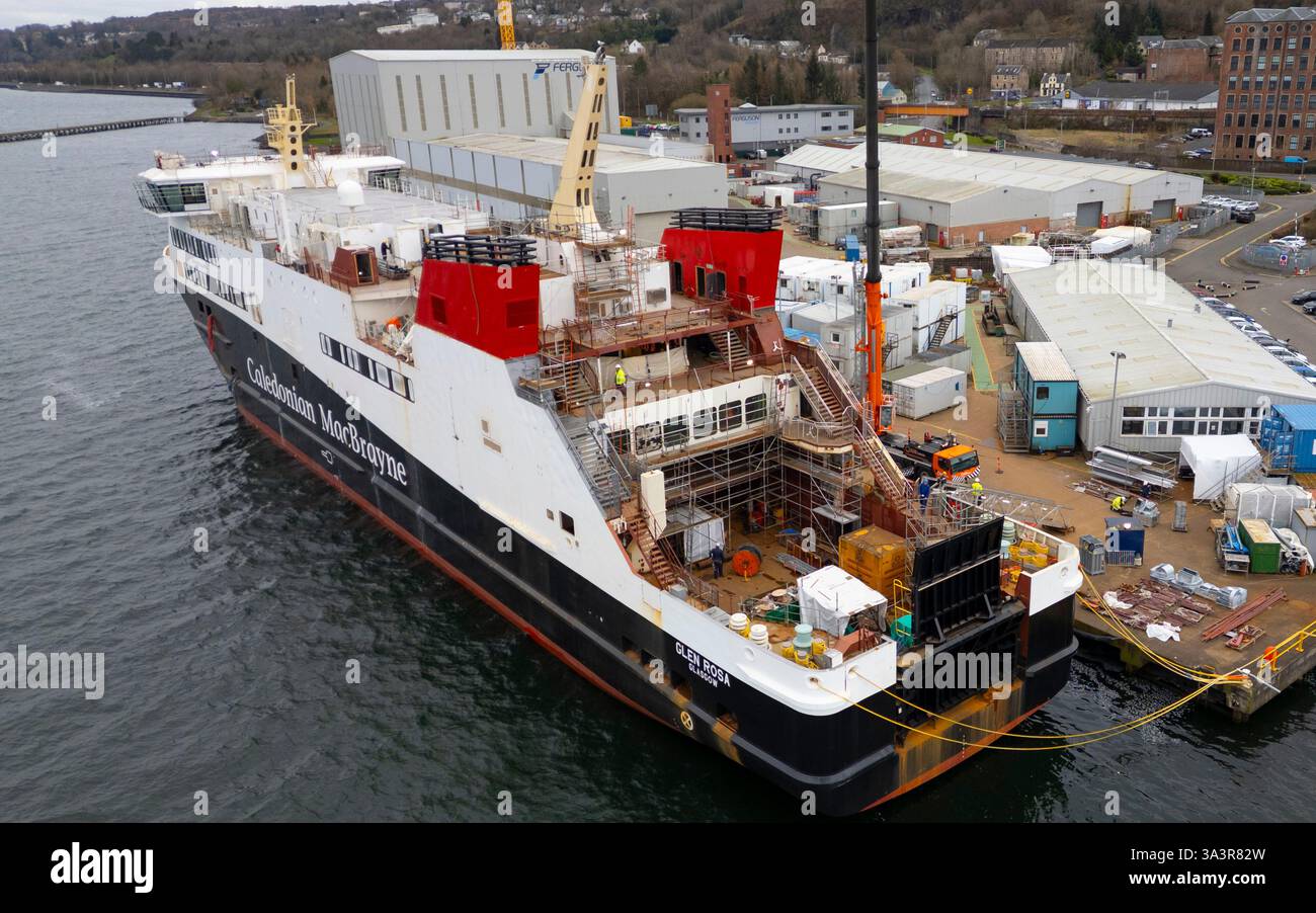 Port Glasgow, Scotland, UK. 17th March 2025. Aerial views of Ferguson ...