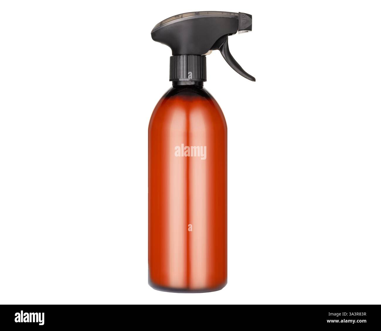 Amber Spray Bottle with Black Trigger Stock Photo - Alamy