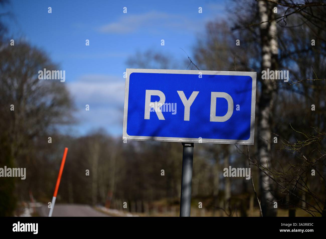 Ryd, Kronoberg, Sweden. March 17 2025. Ryd road signage Stock Photo - Alamy