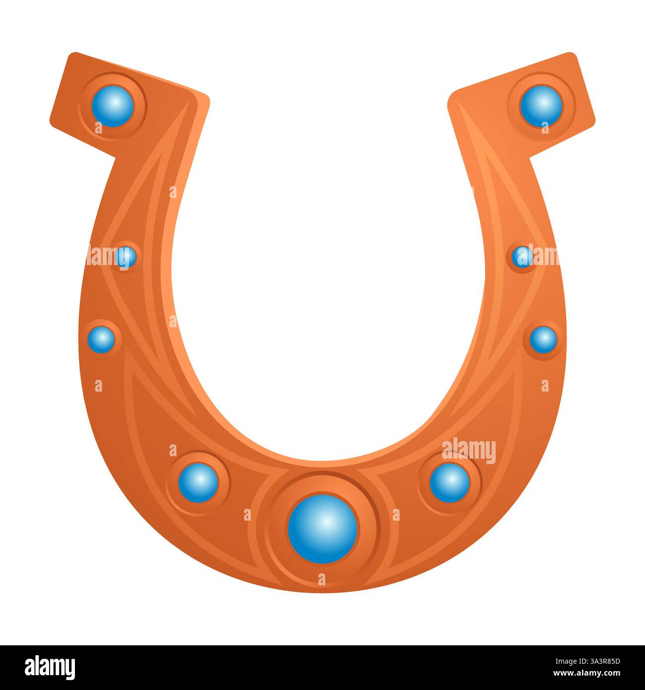 Horseshoe symbol. Good luck. Bronze horse shoe with precious gems ...