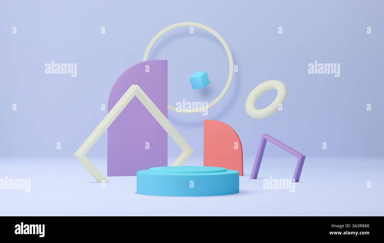 Abstract geometry pedestal pastel Stock Vector Images - Alamy