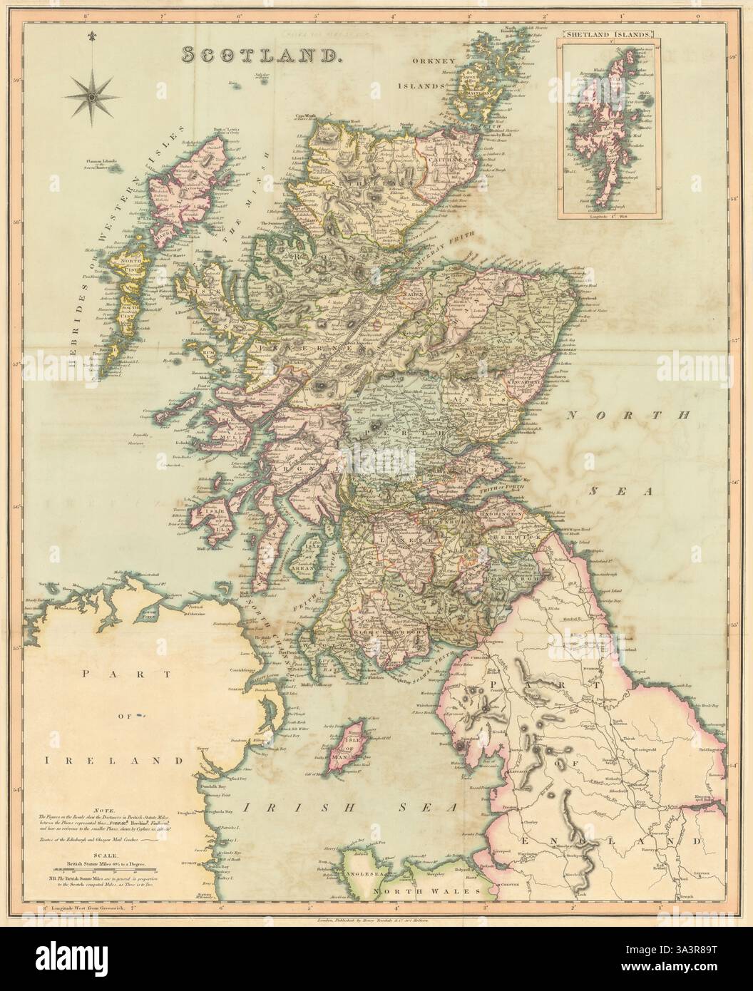 Antique map of Scotland by Henry Teesdale 1831 old plan chart Stock ...