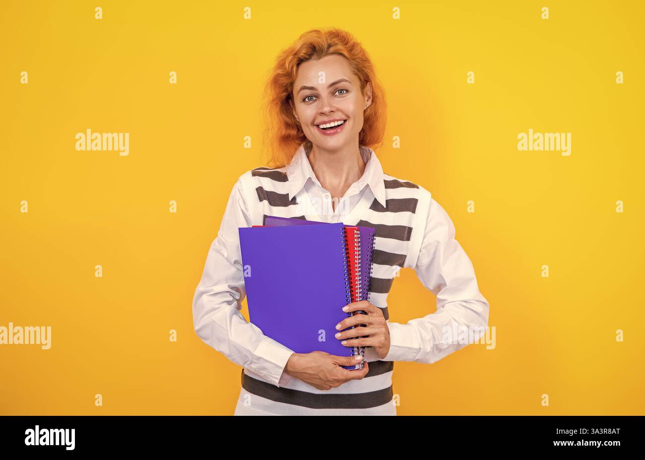 Teacher on yellow. Woman teacher study at university. Teachers from ...