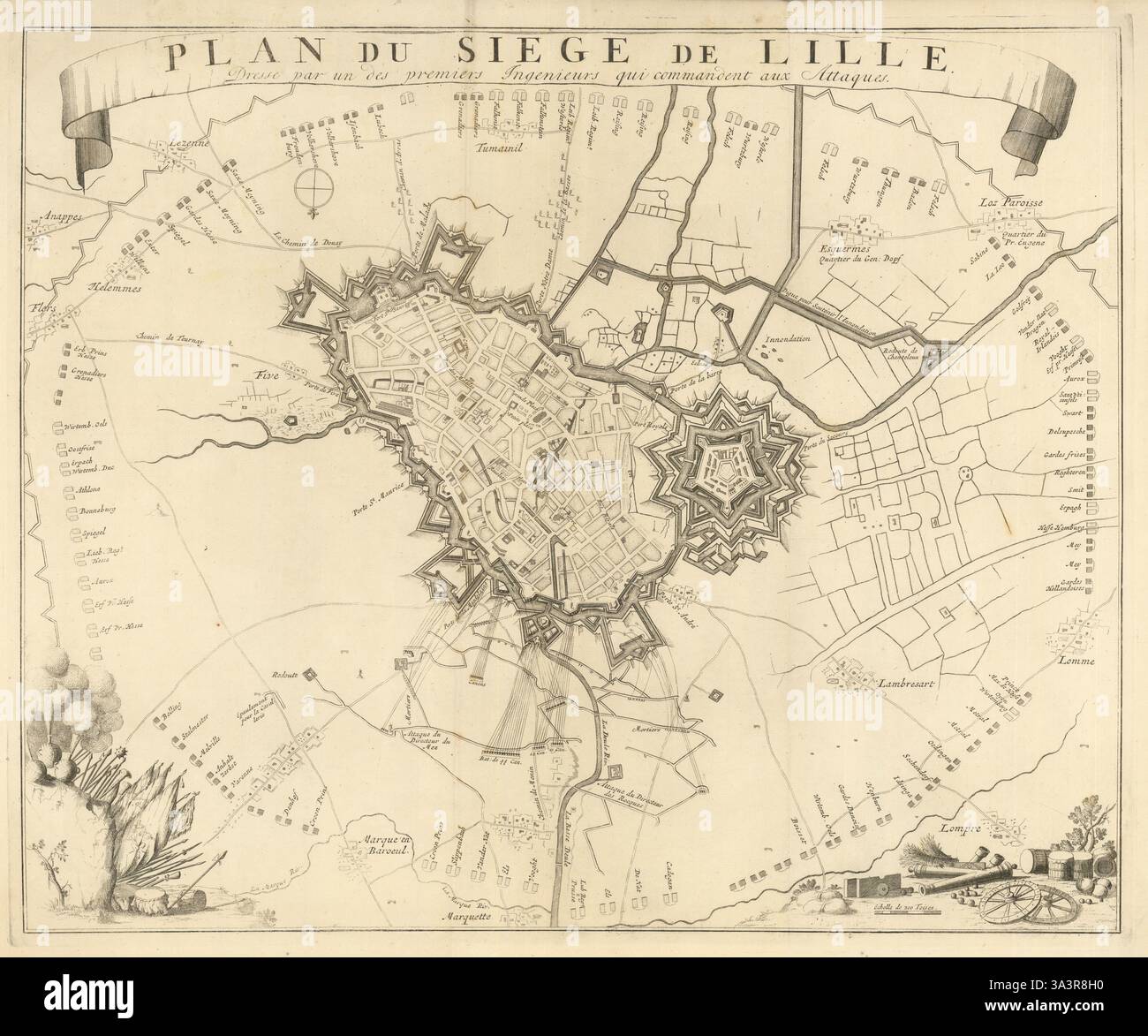 Map of the siege of lille hi-res stock photography and images - Alamy