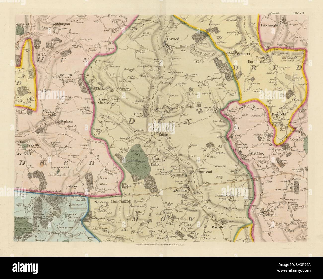 Essex NW #7 Uttlesford Stansted Mountfitchet Great Dunmow Chapman/André ...