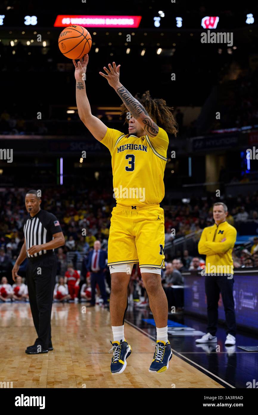 INDIANAPOLIS, IN - MARCH 16: Michigan Wolverines guard Tre Donaldson (3 ...