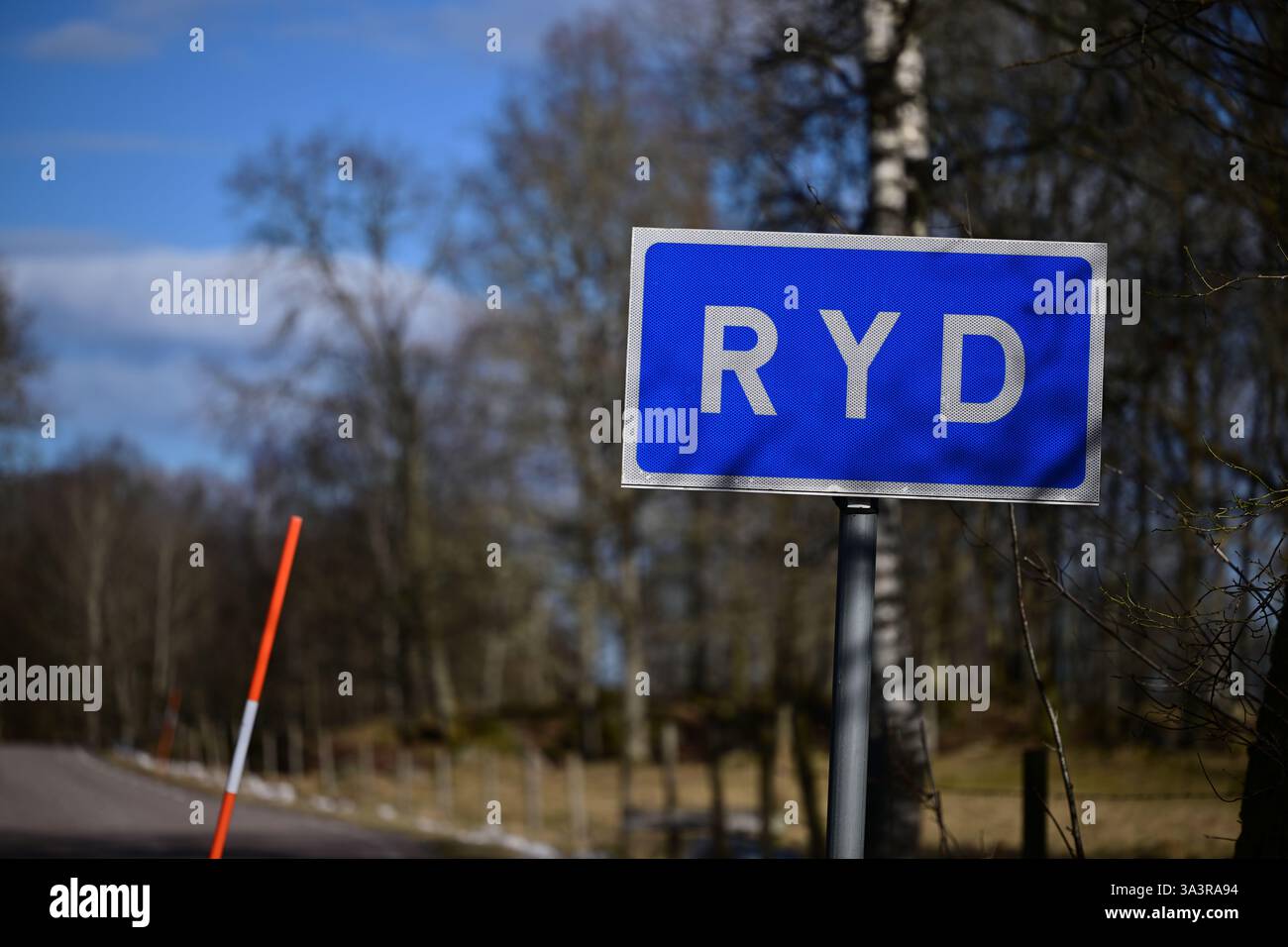 Ryd, Kronoberg, Sweden. March 17 2025. Ryd road signage Stock Photo - Alamy